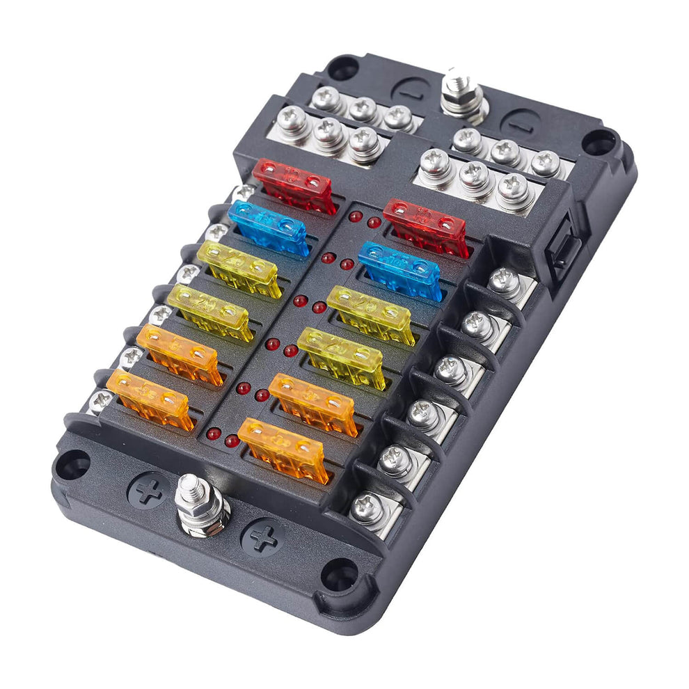 12 Way Fuse Block with Bus Bar | Shop on Vanlifer.co.nz